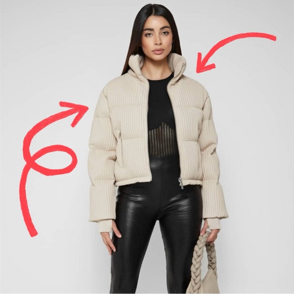 Maniere De Voir | Jackets & Coats | Maniere De Voir Ribbed Vegan ...